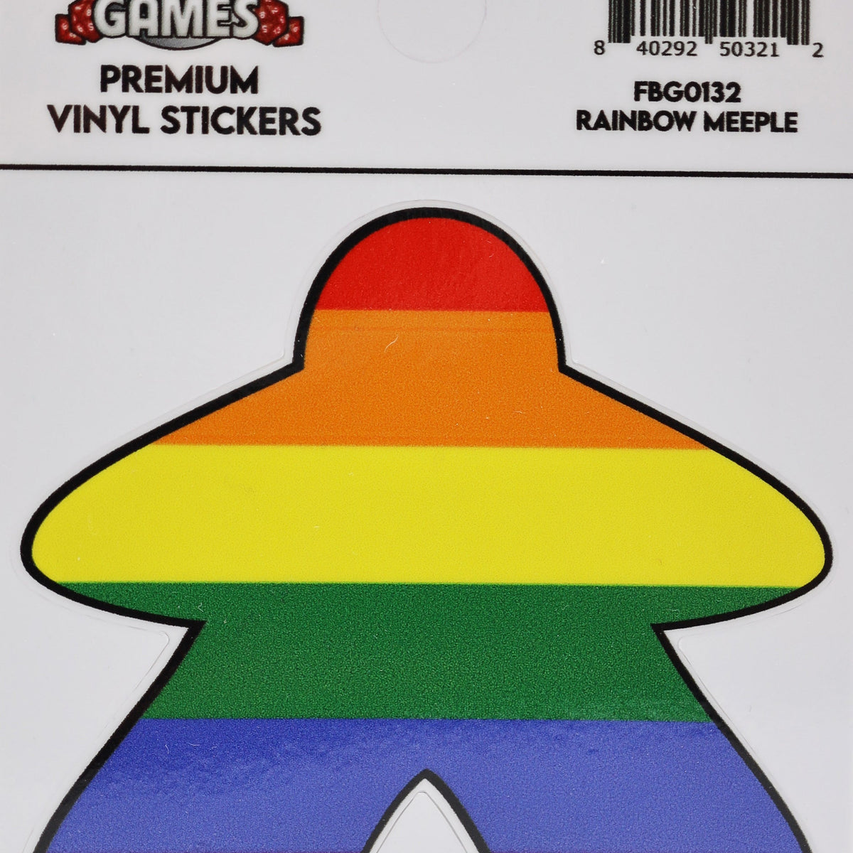 Rainbow Meeple Sticker – Foam Brain Wholesale