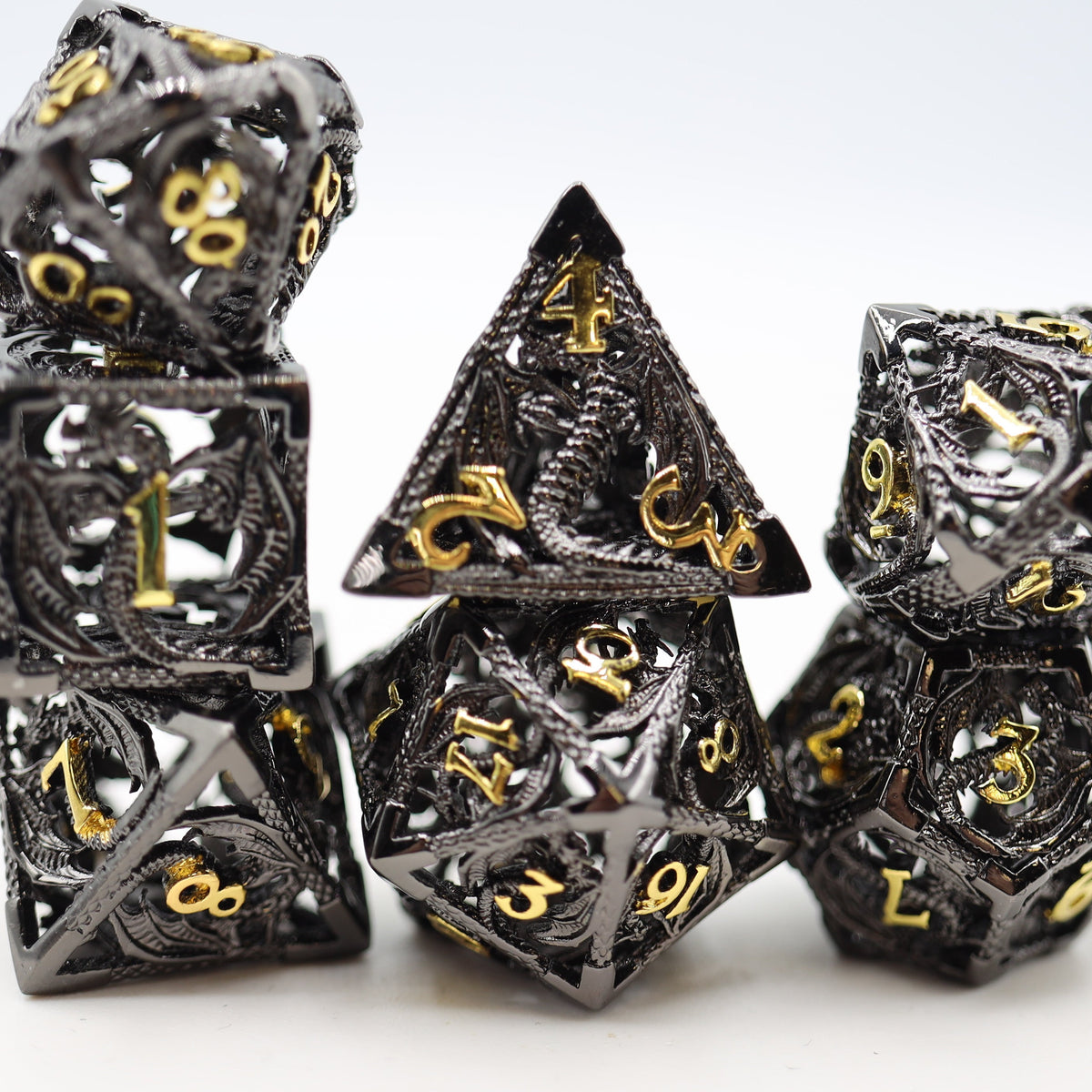 Bound Dragon: Night - Hollow Metal RPG Dice Set – Foam Brain Wholesale
