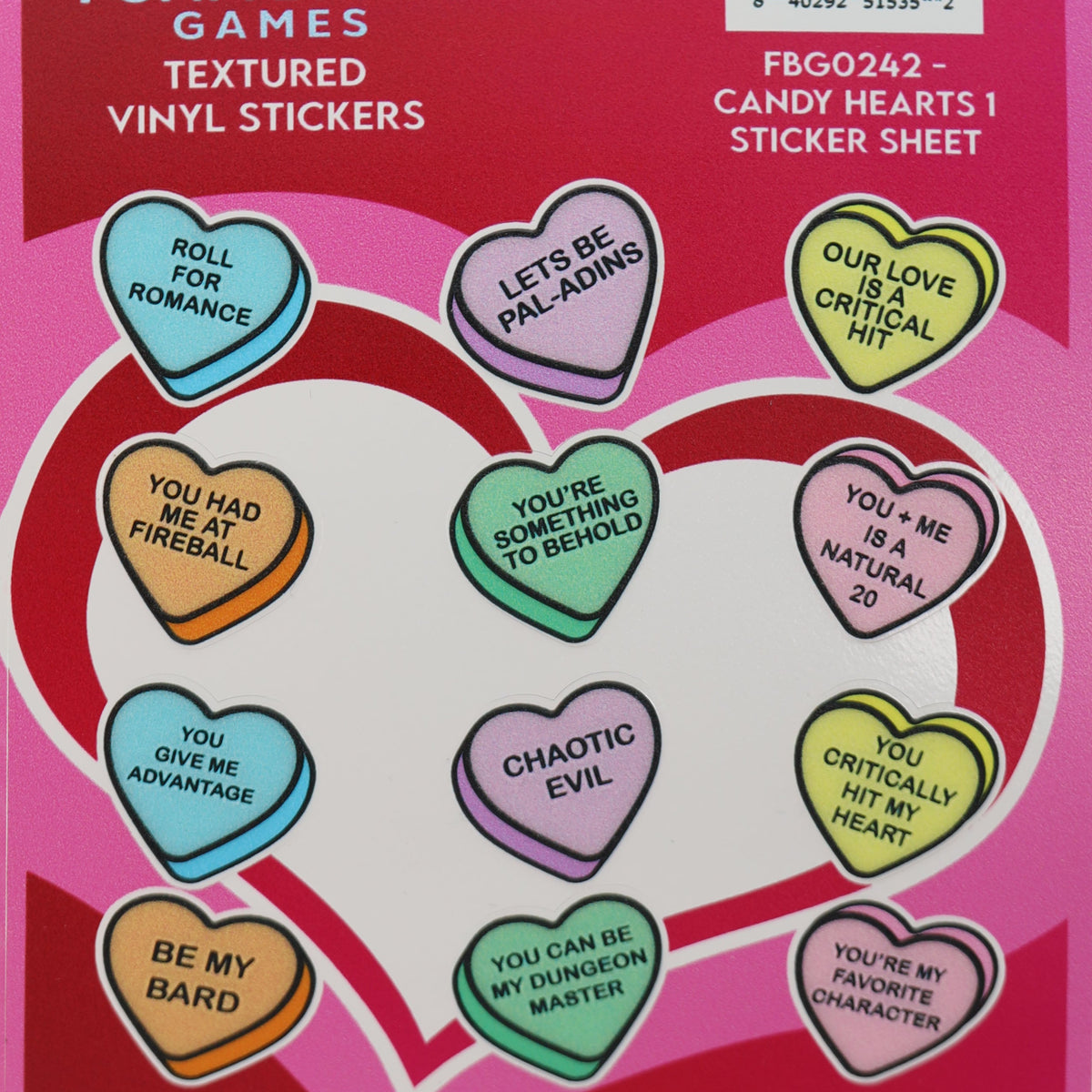 Candy Hearts 1 Sticker Sheet – Foam Brain Wholesale