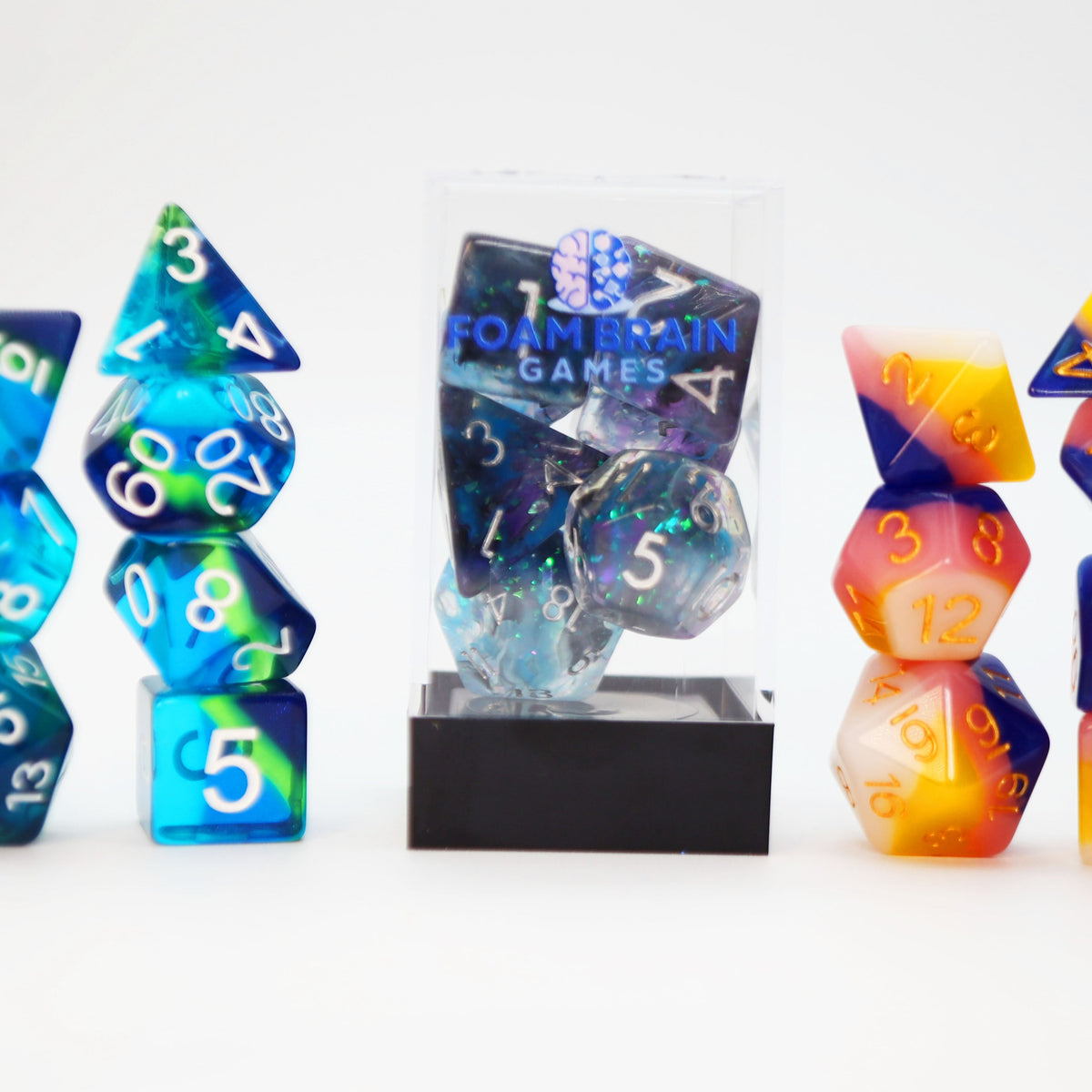 Custom Non-Inclusion Resin RPG Dice Sets – Foam Brain Wholesale