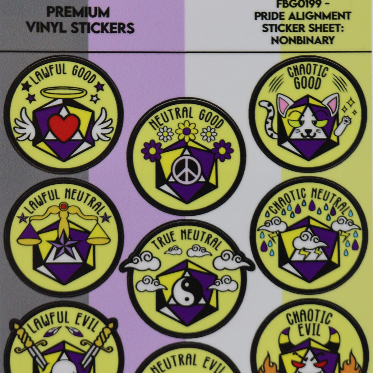 Pride Alignment Sticker Sheet: Nonbinary – Foam Brain Wholesale