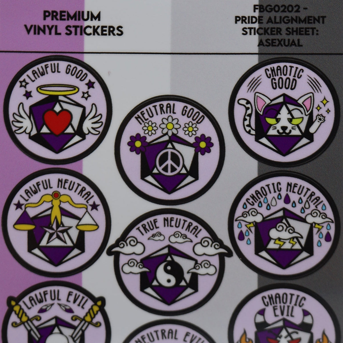 Pride Alignment Sticker Sheet: Asexual – Foam Brain Wholesale