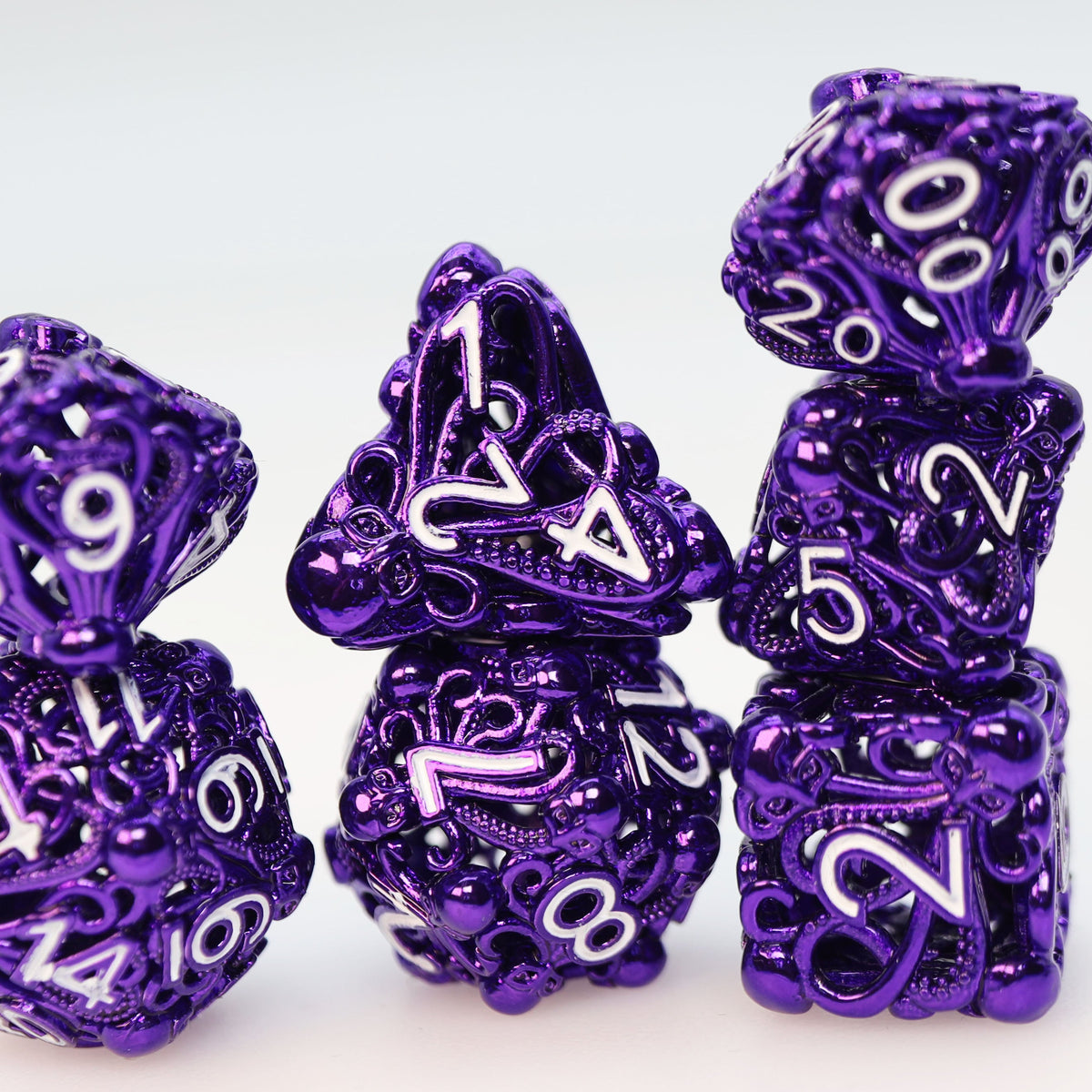 Mind Eater: Electric Purple - Hollow Metal RPG Dice Set – Foam Brain ...