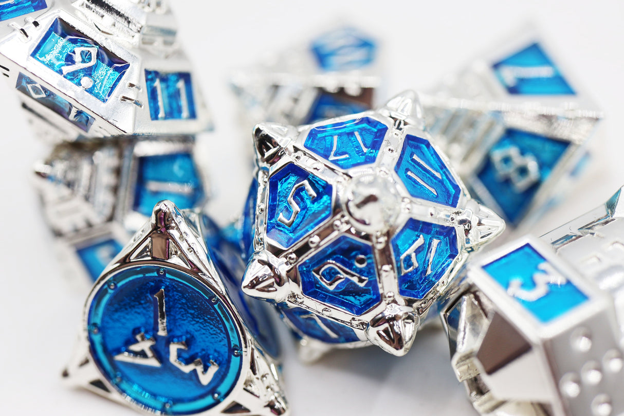 Dice 51: Interstellar Indigo - Metal RPG Dice Set – Foam Brain Wholesale