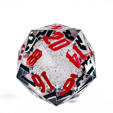 55mm Titan D20 - Sharp Edge Red and Black Bubbles – Foam Brain Wholesale