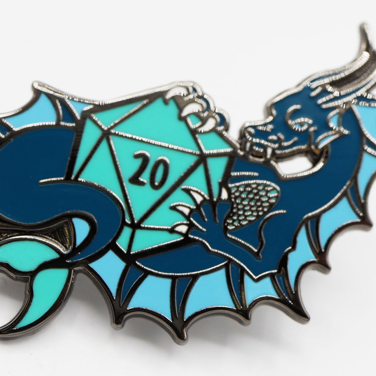 Dice Dragon Pin - Water – Foam Brain Wholesale